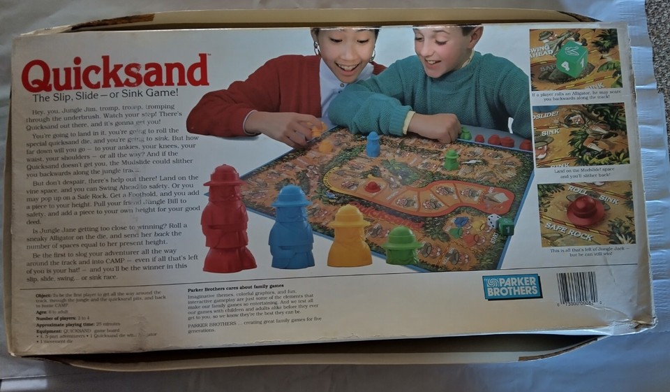Vintage QUICKSAND 1989 Parker Brothers Board Game Complete--Box Damage ...