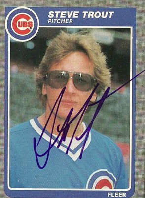 STEVE TROUT CHICAGO CUBS SIGNED AUTOGRAPHED 1985 FLEER CARD #70 W/COA ...