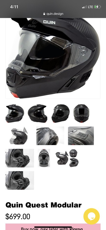 Quin Design Quest Modular Motorcycle Helmet - SIZE EXTRA SMALL | eBay