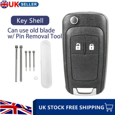 Car Flip Key Fob Case 2B Replace For Vauxhall Opel Astra J Insignia ...