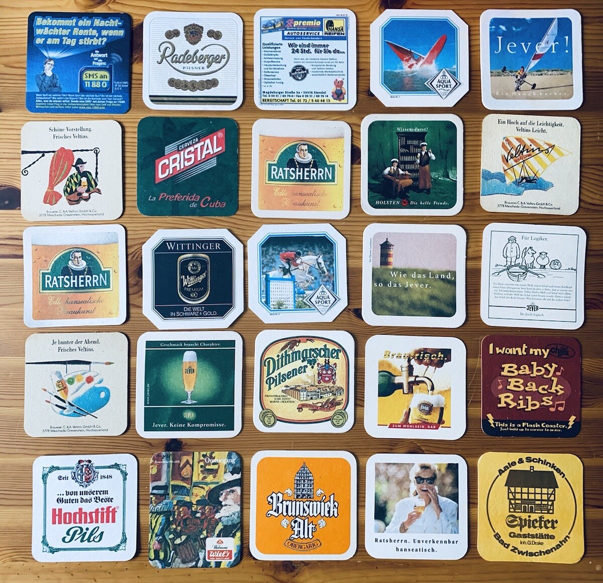 VINTAGE MIXED LOT OF 25 EUROPEAN GERMAN CARDBOARD BEER COASTERS GERMANY ...