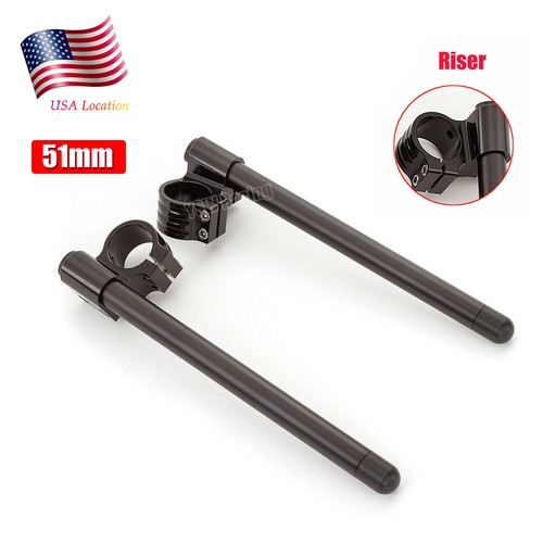 Aluminum 51mm 1" Higher Raised Riser Clip on clipon Fork Handle Bars ...