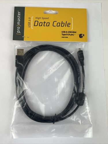 ProMaster #3696 USB 2.0 High Speed Data Cable USB A-USB Mini Type B ...