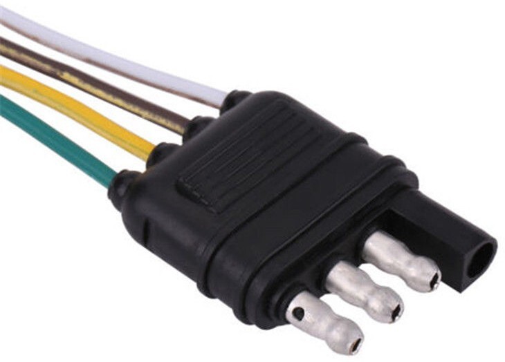 4 Way Flat 4Pin 2feet/24 inch Trailer Light Male Plug Wire Harness ...