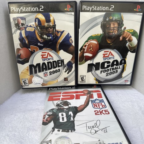 PS2 NFL 2K3 & NFL 2k5 & NCAA 2003!PlayStation 2 Football Lot x3 Games ...