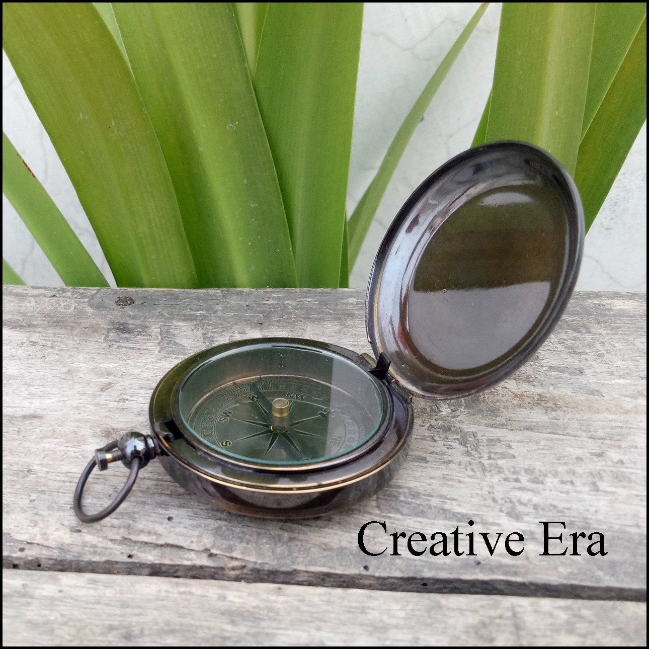 SOLID BRASS PUSH BUTTON COMPASS *STANLEY LONDON SHIP POCKET COMPASS ...