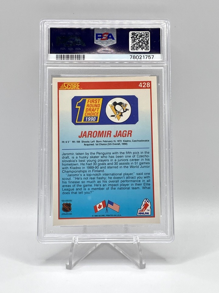Jaromir Jagr 1990 Score "1st Round Draft Choice" Rookie Card RC #428 ...