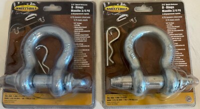 Smittybilt Pair of 3/4 In Zinc Plated Quick Release D-Ring Shackles 4.5 ...