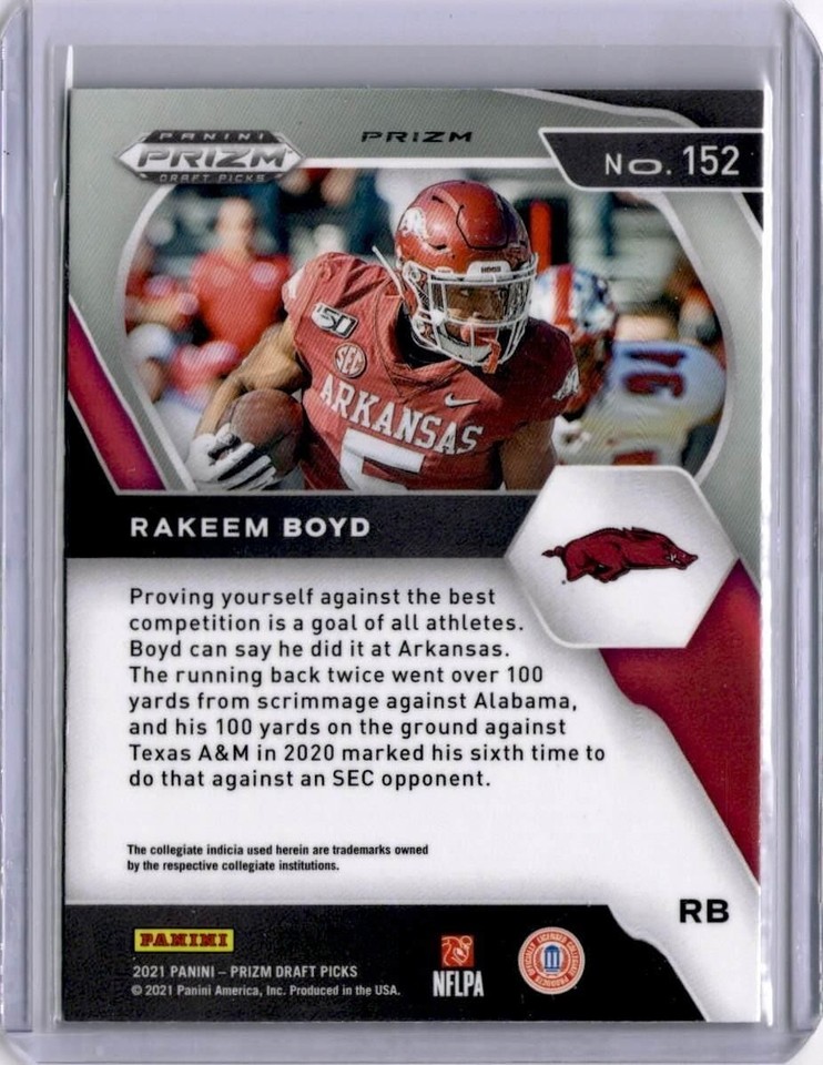 2021 Prizm Draft Picks Rookie #152 Rakeem Boyd RC Green Wave Prizm ...