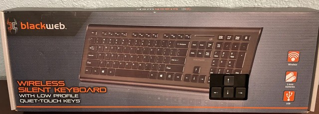 Blackweb Bwc17h0006 Wireless Silent Computer Keyboard USB (cln043012 ...