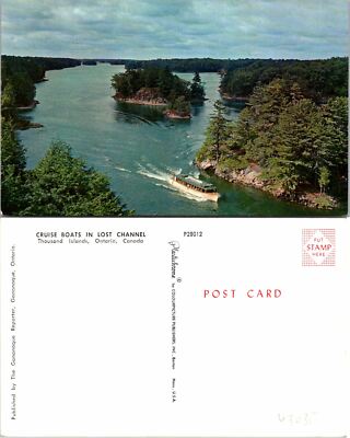 Thousand islands Ontario Canada Cruise Boats Lost Channel Postcard ...