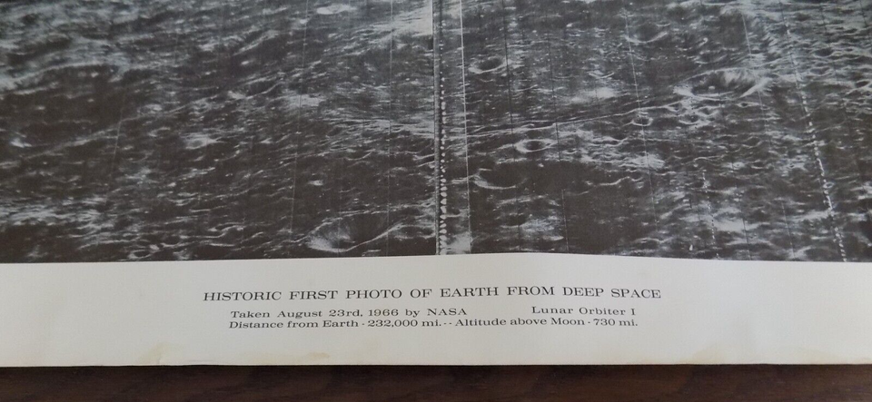 1966 Historic First Photo Earth from Deep Space NASA ORIGINAL ...