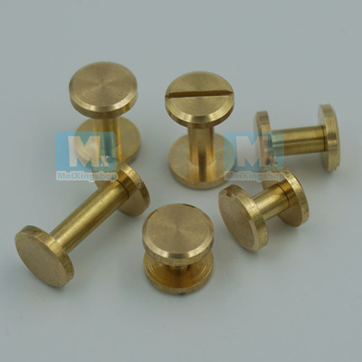 Solid Brass 10mm flat head Button Stud Screw nail Chicago Screw Leather ...