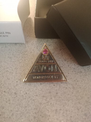 Vintage Gold Tone Avon Tribute Triangle Pin. Honor Society. 50 Year | eBay