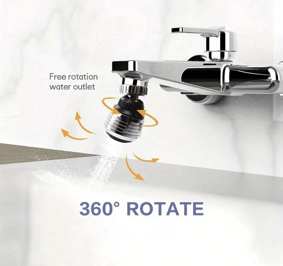 360° Rotate Swivel Water Saving Tap Aerator Diffuser Faucet Nozzle ...