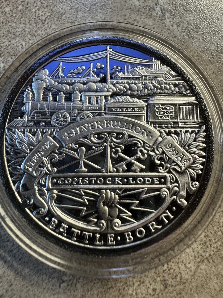 2011 1 oz .999 Silver Comstock Lode Round Marshall Mint Virginia City ...