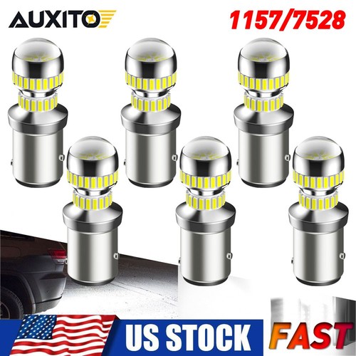 6pcs White Bright 1157 7528 LED Reverse Backup Light Bulbs Replace ...