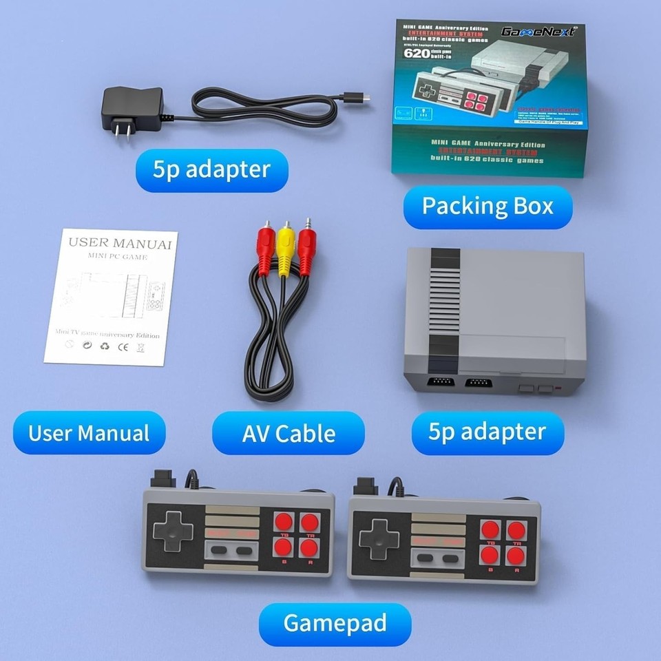 Retro Game Console,Classic Mini Handheld Video Game Console Built-in ...