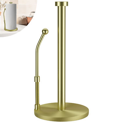 HEFTMAN Kitchen Roll Holder Gold Paper Towel Tension Arm Weighted Base ...