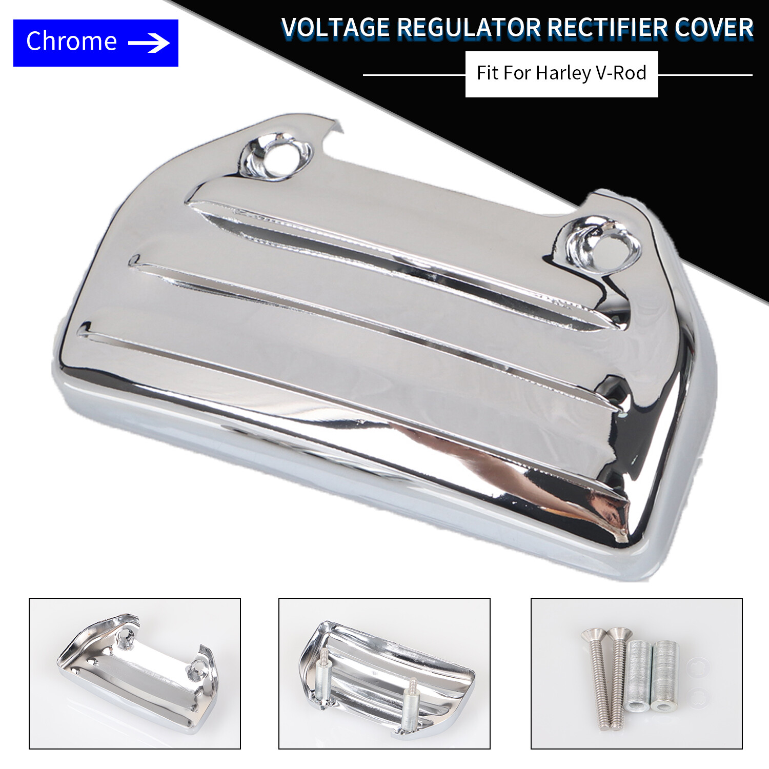 Chrome Voltage Regulator Rectifier Cover For Harley Night V-Rod VRSC ...