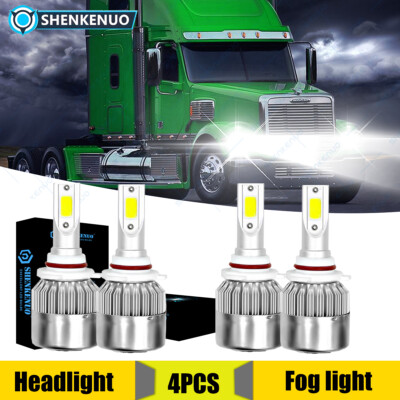 9005 9006 LED Headlight Hi/Lo beam Kit Bulbs For Freightliner Coronado ...
