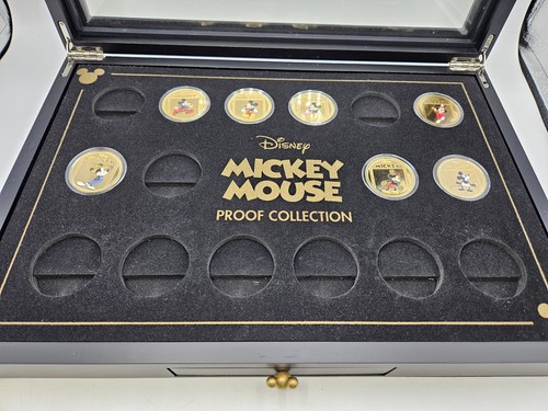 🌟 Bradford Exchange Mickey Mouse 24k Gold-Plated Proof 7-Coin Lot w ...
