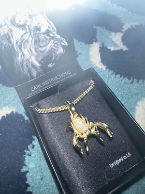 king ice gold/diamond scorpion chain 19 inches in length | eBay
