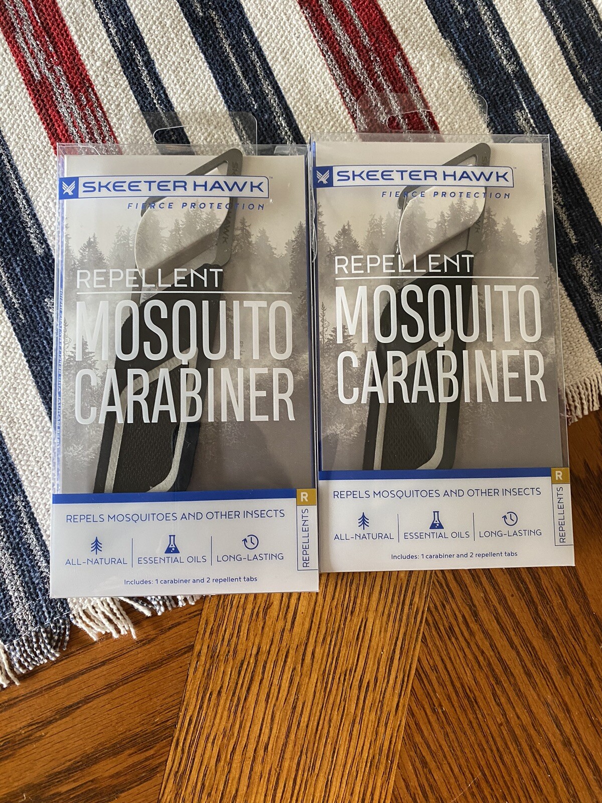 Skeeter Hawk Repellent Mosquito Insect 2 Carabiners w/ 4 Tabs - NEW In ...