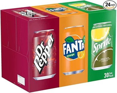 Mixed Variety Pack Dr Pepper, Fanta, Cans Of Sprite (All cans 10x330ml ...