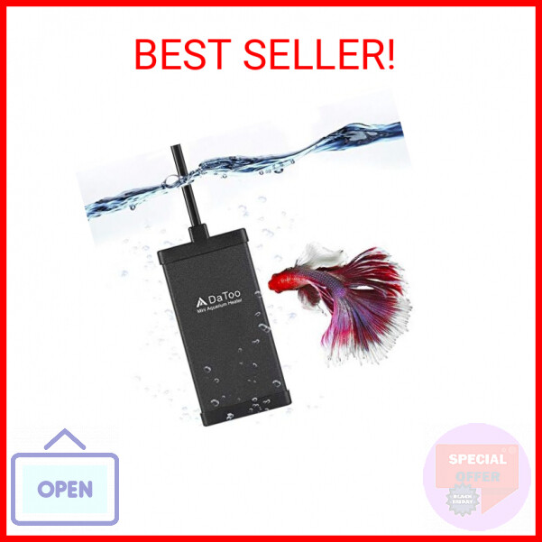 DaToo 10 Watt Small Aquarium Heater Mini Betta Flat Fish Tank Heater ...