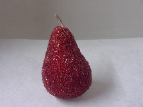 Beaded 4" Red Pear Decoration Faux Fruit Vintage | eBay