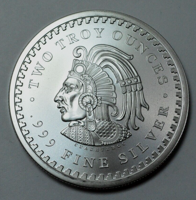 2 Oz 999 Silver Round Aztec Mayan Calendar Collectible Bullion Rare ...