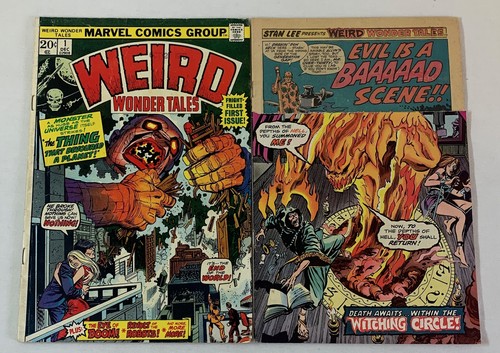 1970s Marvel horror WEIRD WONDER TALES #1 (lower grade) and 14 (dealer ...