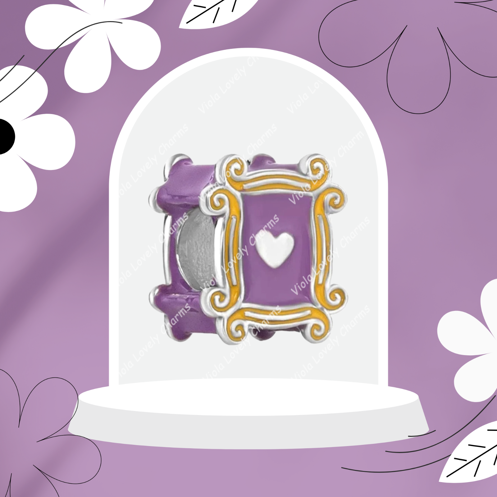 Friends Door With Yellow Frame Charm, Purple Door Charm, Frame Charm | eBay