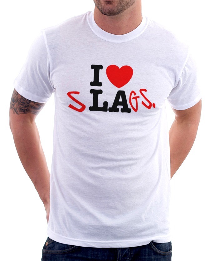 I love LA slags funny stag party white cotton t-shirt 5201 | eBay UK