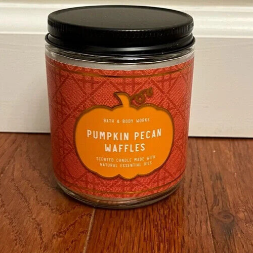 Bath & Body Works PUMPKIN PECAN WAFFLES Single Wick Candle Lot of 4 ...