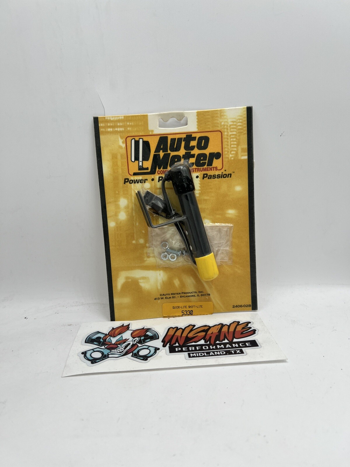 AutoMeter Quick-Lite Shift Light Amber LED with Pedestal Black (5330 ...