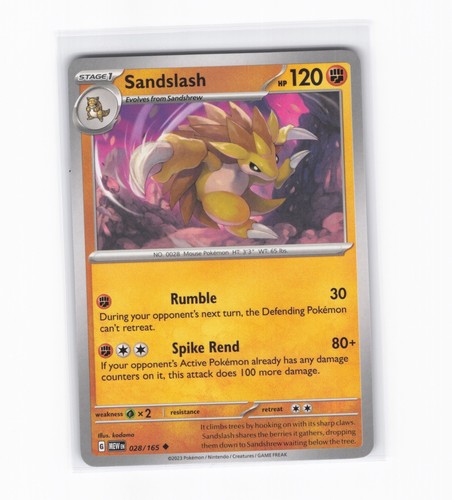 Sandslash Uncommon SV: Scarlet & Violet 151 028/165 NM | eBay
