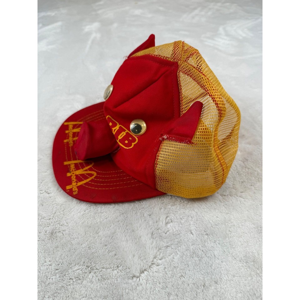 1981 McDonalds McRib Pig Face Trucker Hat Vintage Retro Yellow Mesh Red ...