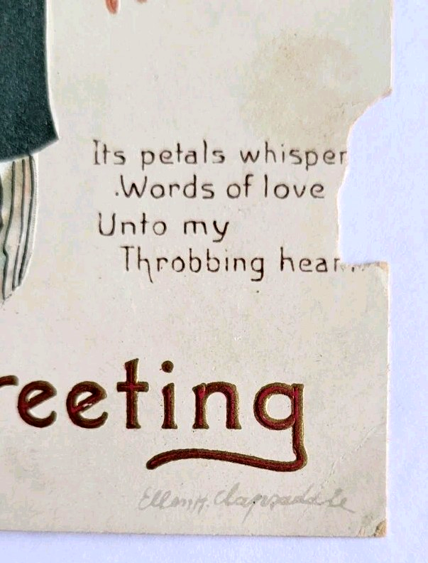 Antique Clapsaddle Valentine's Day Postcard Dressed Up Lady w Rose ...