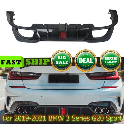 Carbon Black FOR BMW 3Series G20 M340i 19~22 Rear Bumper diffuser Lip ...