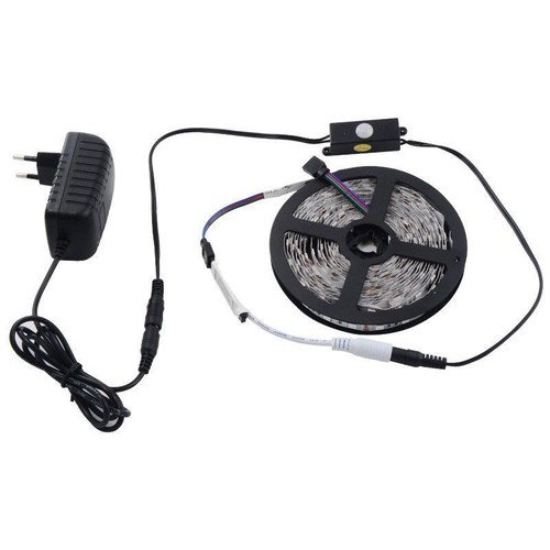 5M 5050 Led Strip +PIR Motion Body Sensor Detector Switch+12V 3A Power ...