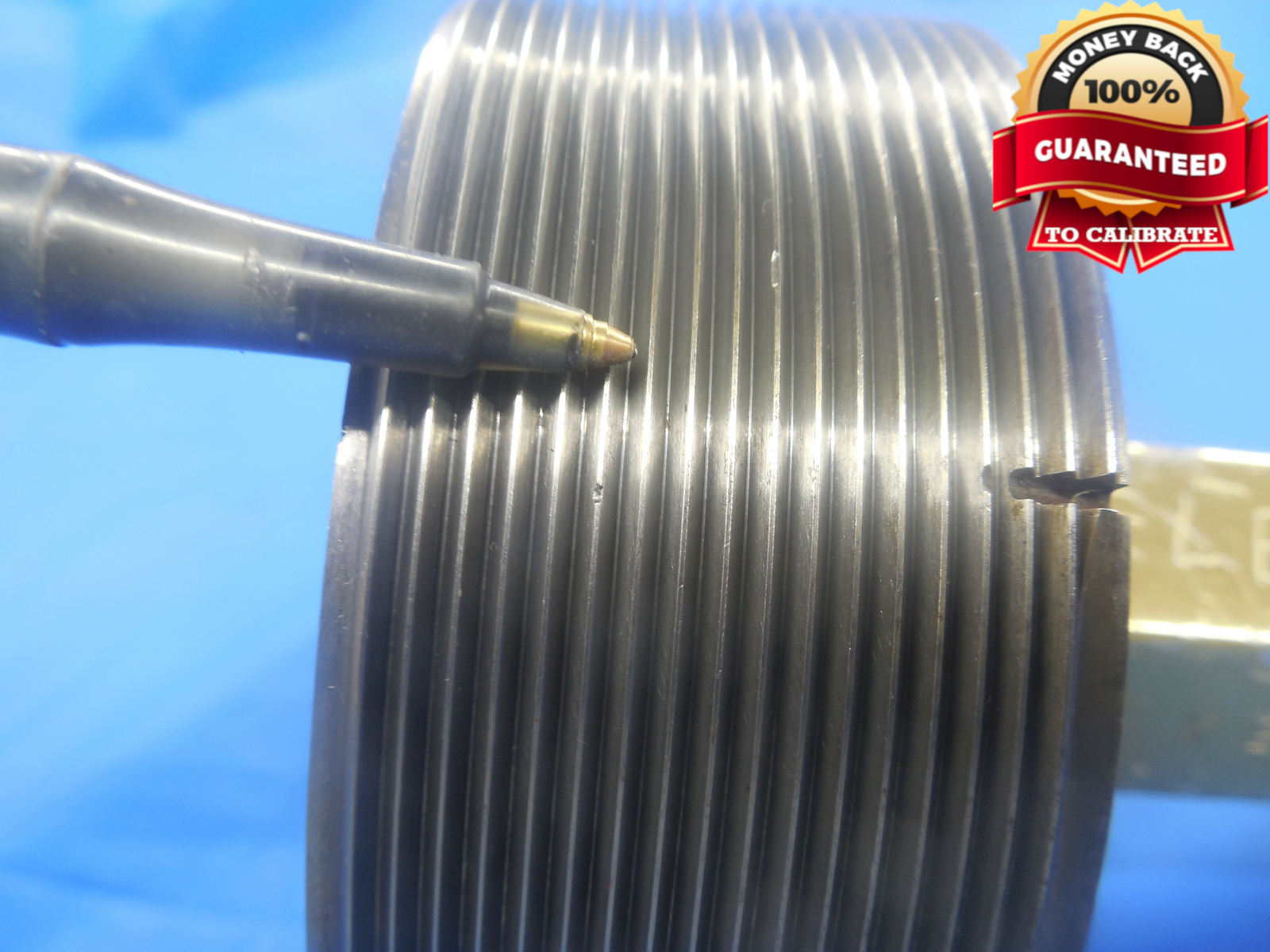 M100 X 2 THREAD PLUG GAGE 100.0 2.0 GO NO GO P.D.'S = 3.8873 & 3.8971 ...