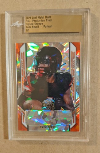 2021 LEAF METAL DRAFT PRE-PRODUCTION PROOF CRYSTAL ORANGE TUTU ATWELL 1 ...