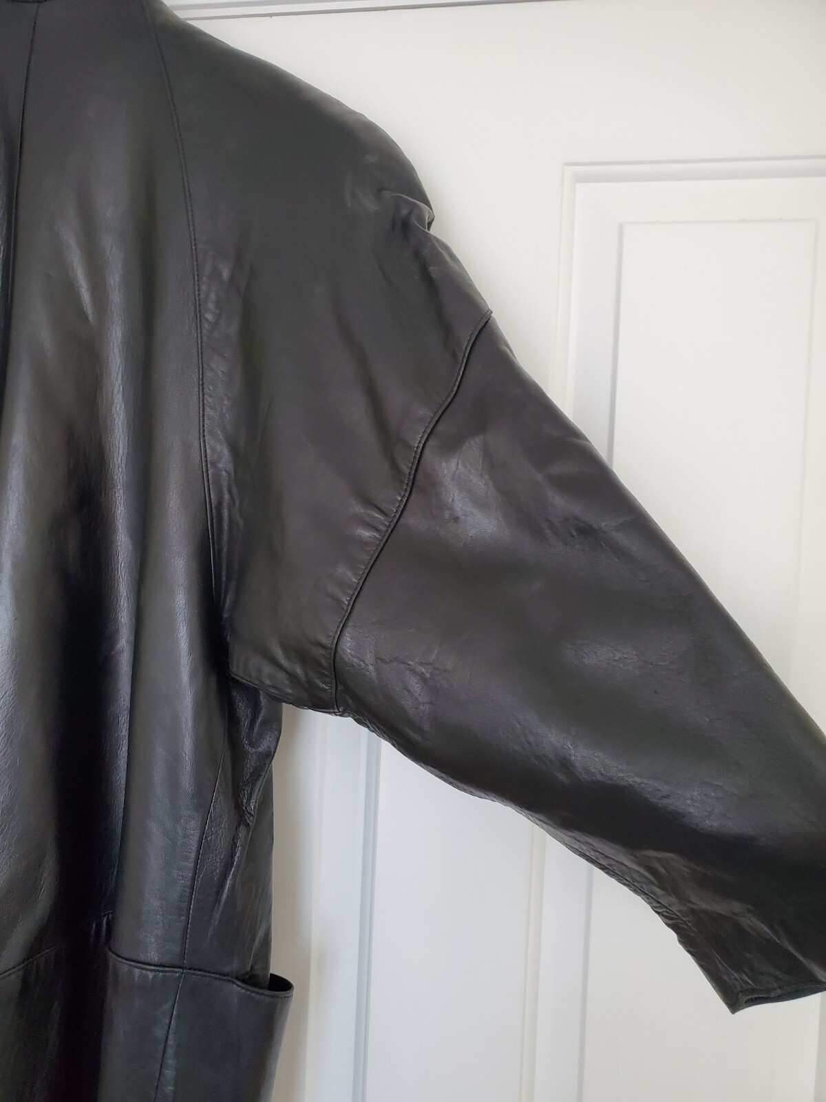 Original 1980s Maxima Long Leather Coat - Gem