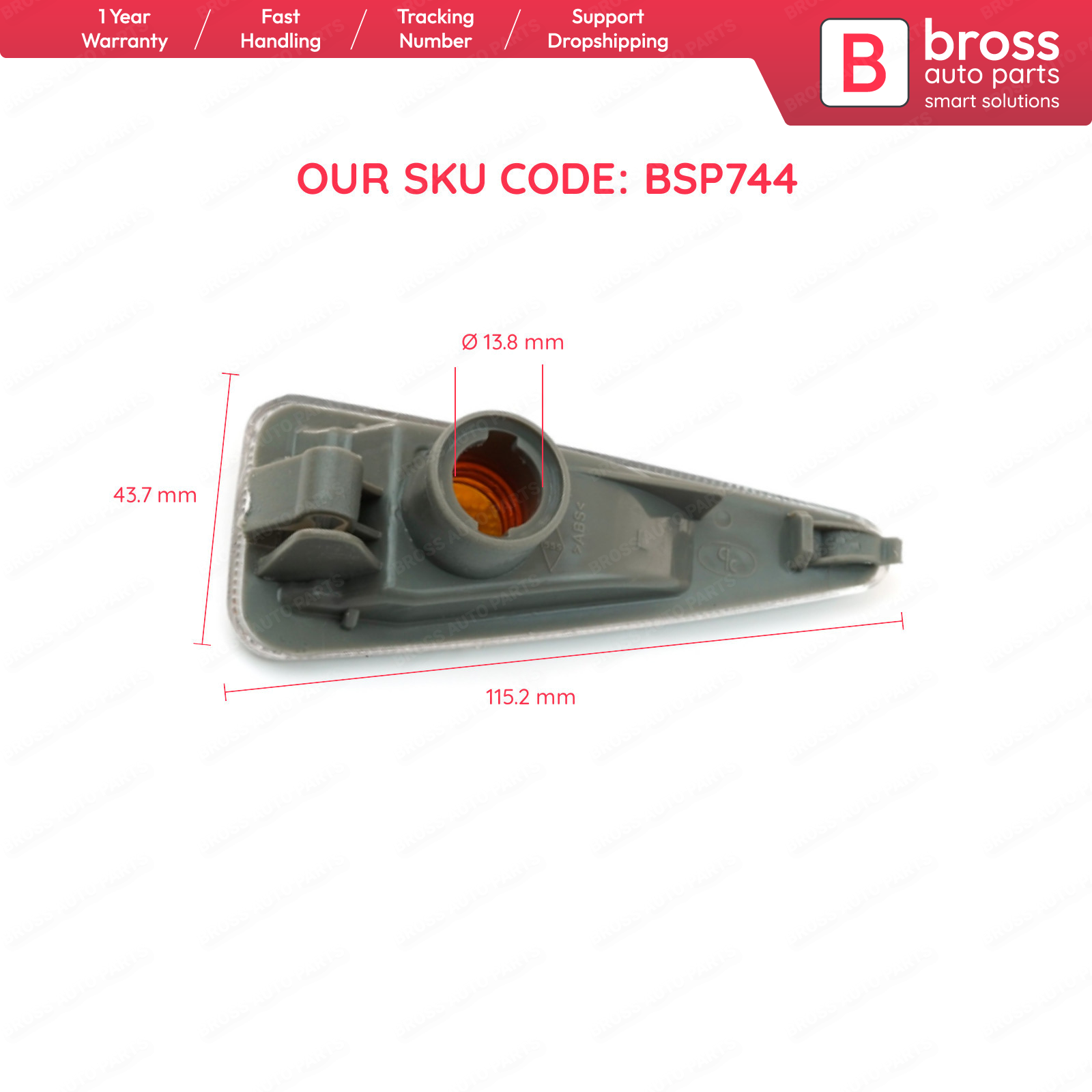 BSP744 Side Indicator Lamp 8200602763 Left for Renault Sandero Symbol ...