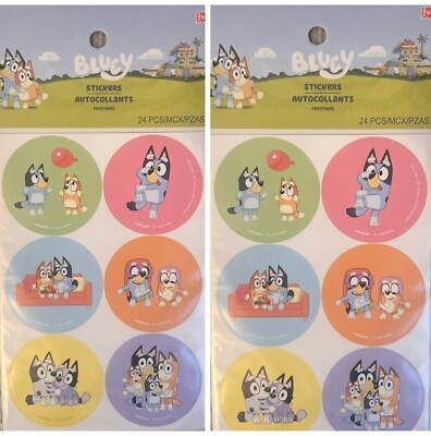 48 BLUEY BINGO Stickers Party Favors Classroom Potty Training Reward ...