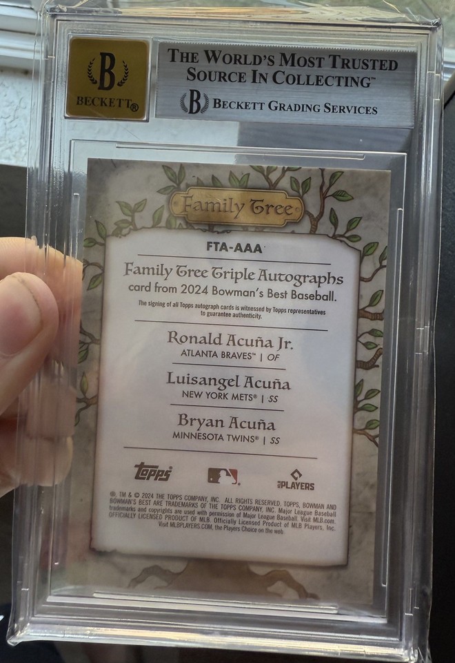 2024 Bowman’s Best Family Tree Triple Auto Acuna Family /25 Ronald ...