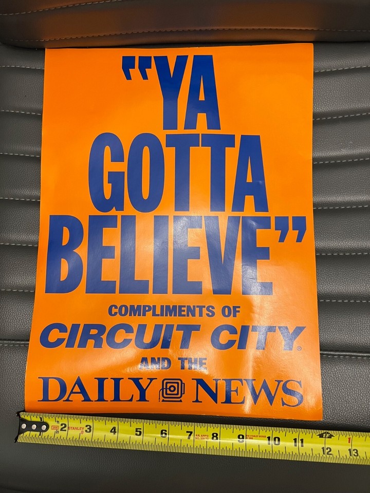 Let's Go Mets Sign - Ya Gotta Believe -Circuit City / Daily News ...