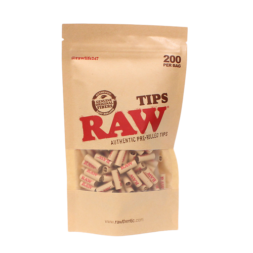 RAW Natural Unrefined Pre-Rolled Filter Tips - 1 Bag of 200 Tips ...